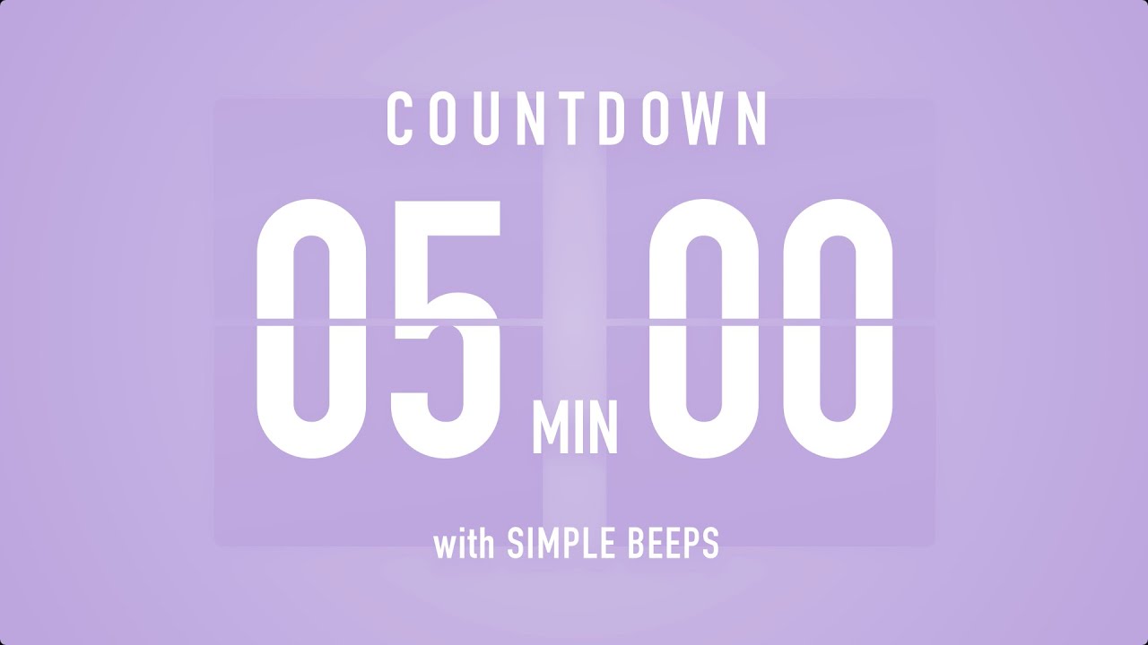 5 Minute Countdown Timer ⏳ Flip Clock with Bell Alerts 💜🔔