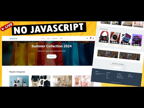 ???? Live: Build a Modern E-Commerce Website with Just HTML & CSS (No JavaScript)