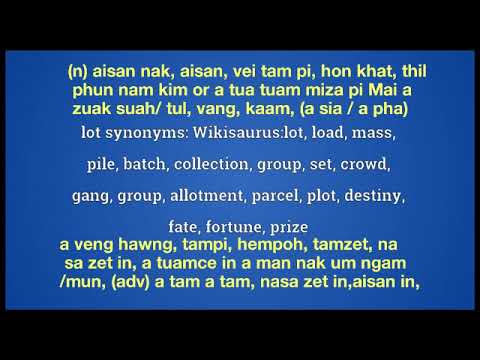 lot meaning in English Ngawn