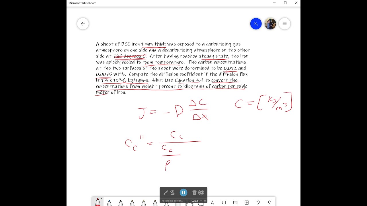 Example: Solving for Diffusion Coefficient