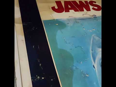 Ultra rare 60" JAWS Movie Poster being linen backed and Restored.