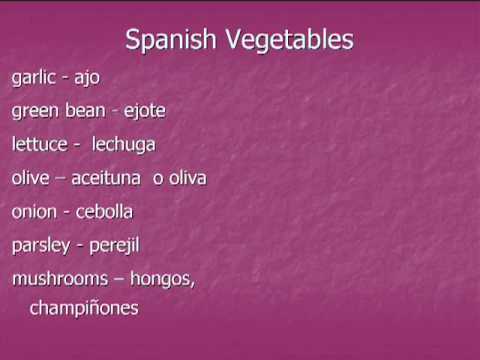 Spanish Vocabulary: Vegetables