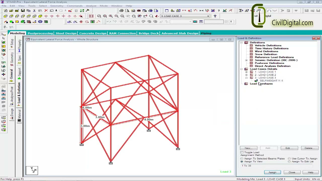 1  Staad Pro V8i Advanced Analysis Part 1  Equivalent Lateral Force Analysis