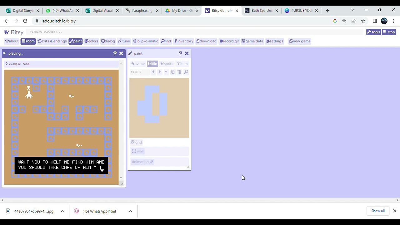 Bitsy Game Maker by ledoux   Google Chrome 2023 01 19 11 08 09
