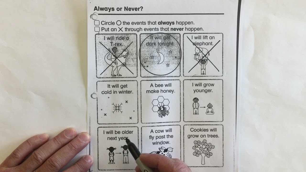 Probability worksheet page 1