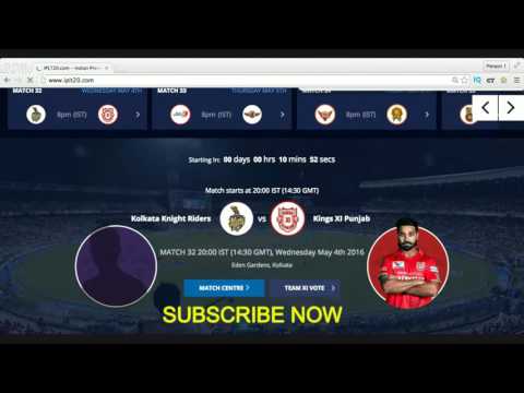 Live Cricket Match - IPL 2016 Live Stream KKR v/s KXIP - IPL T20 Live Score | ipl live stream
