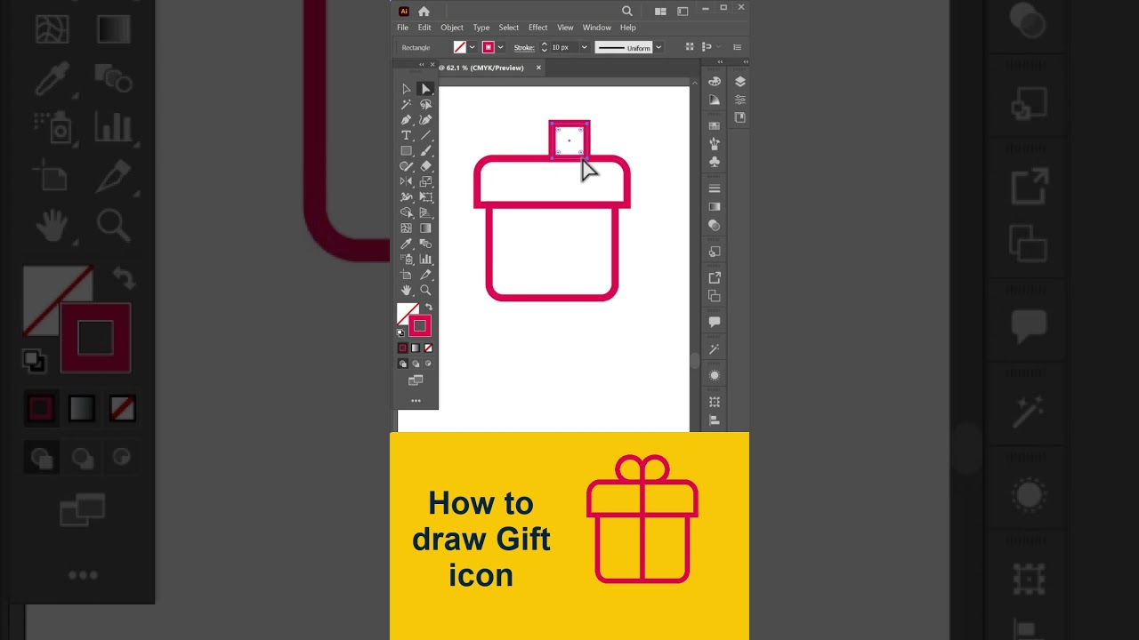 How to draw Gift icon in Adobe illustrator beginner
