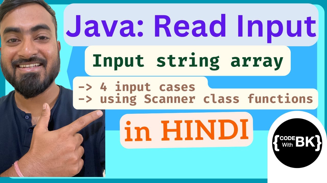 Array input of Strings in Java | Read input in Java | Java coding in Hindi