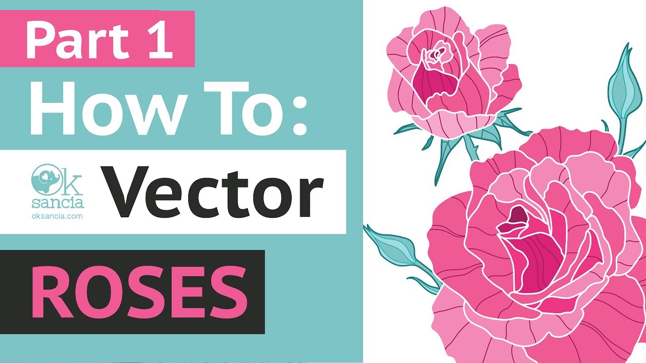 LIVE Tutorial Part 1: How to Draw Roses in Adobe Illustrator CC. Vector Repeat Pattern Design