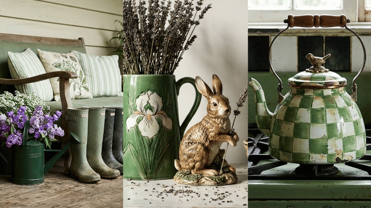 Perfect Green English Cottage Makeover: Timeless Vintage Farmhouse Decor Ideas