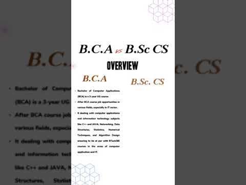 BCA vs BSC CS Which Is Better | BCA vs BSC CS Full Information | BCA vs BSC CS kya hota hai? |