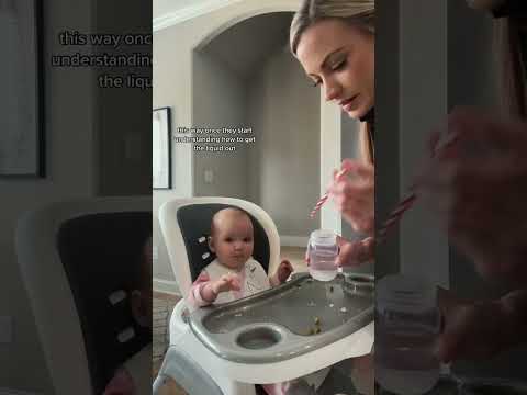 My 7-month-old drinks from a STRAW?! #babyhack