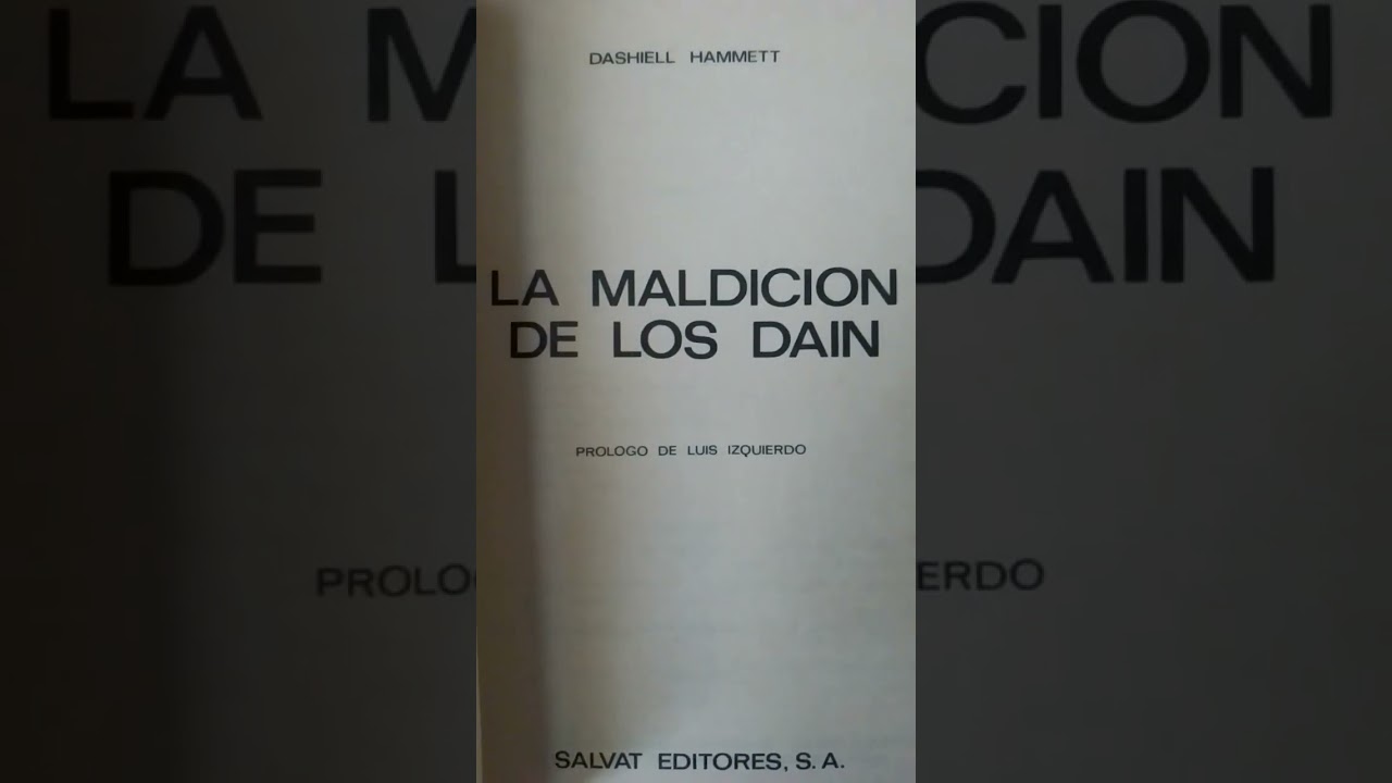 La maldición de los Dain Dashiell Hammett Salvat #booktube #literatura #libros #novela #shorts
