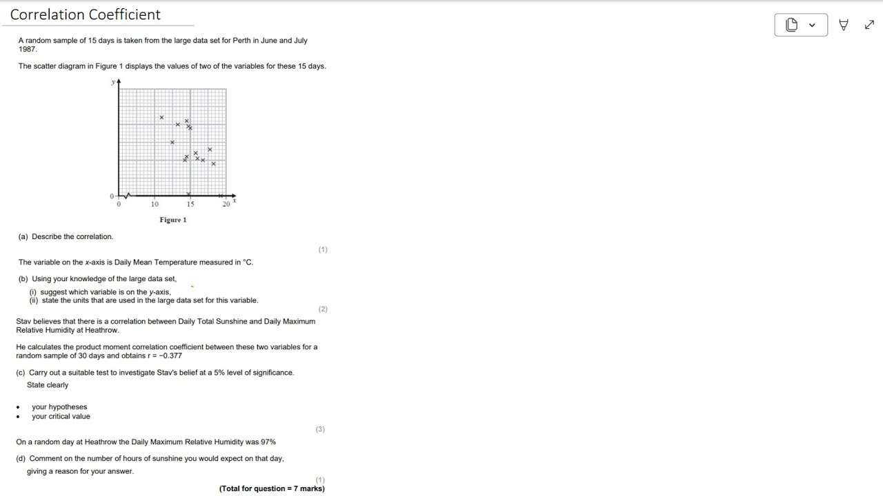 Hypothesis testing for correlation explained from the beginning *DETAILED PROBLEM WALKTHROUGH*
