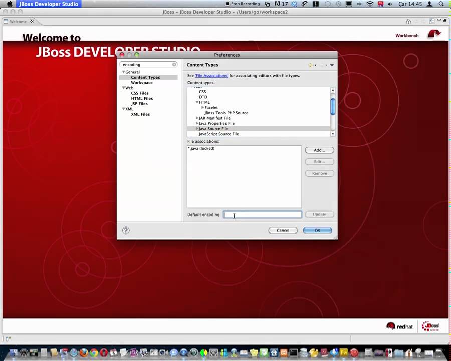Setting the default file encoding in Eclipse and JBoss Developer Studio