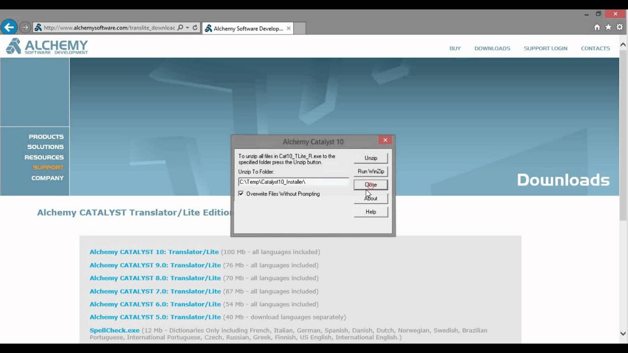 Installing CATALYST Translator/Lite