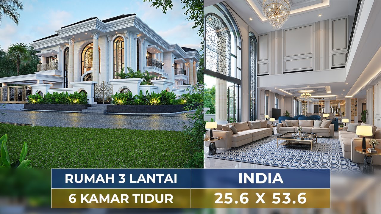 Video 3D Mr. RTS 1676 Classic House 3 Floors Design - India