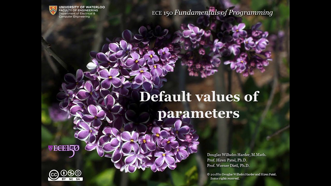 1.30 Default values of parameters