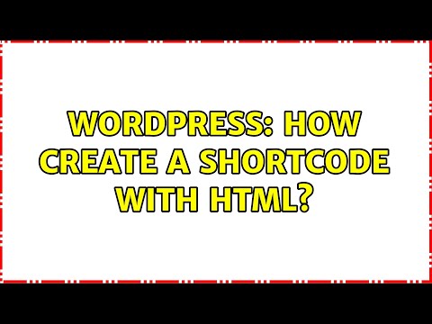 Wordpress: How create a shortcode with html?