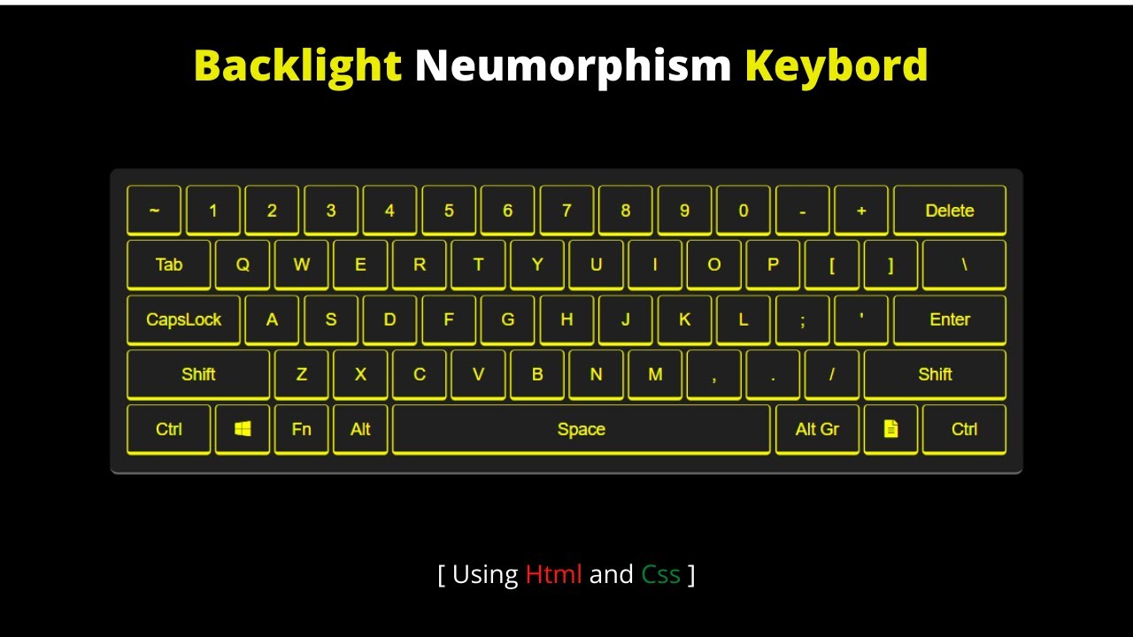 Neumorphism Keyboard Design using only HTML & CSS | Backlight Keyboard Design Using Pure HTML & CSS