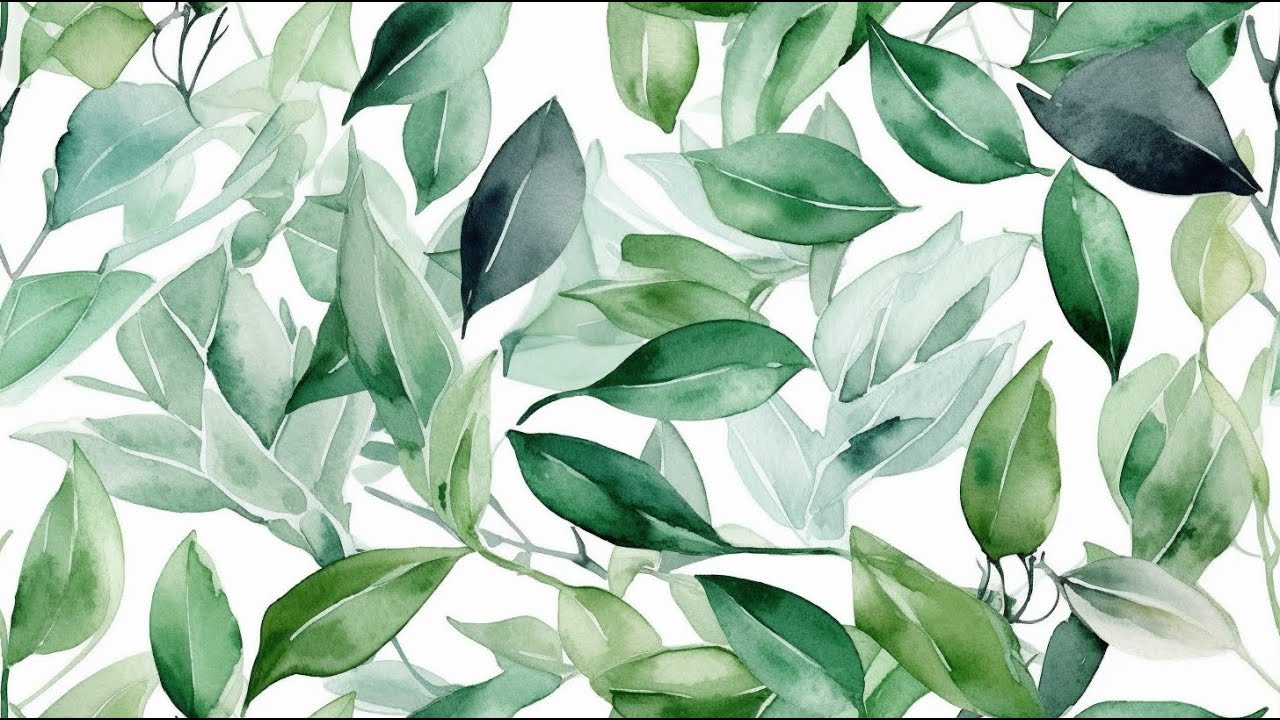 How to create light watercolor green leaves with MidJourney (A.I. Art)