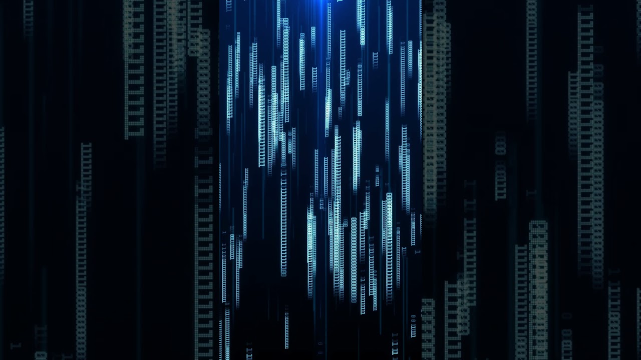 #4K #3D Big Data Abstract hologram #Digital City with futuristic #matrix number wall Animation.