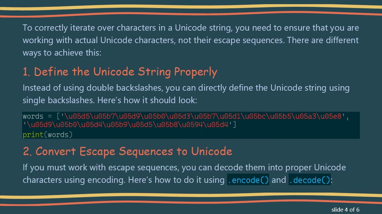How to Iterate Over Unicode Characters in a Python String?
