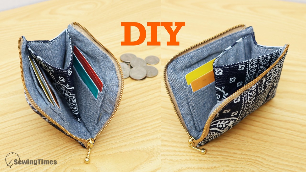 DIY Small Zipper Wallet from Denim Scraps | Card Holder & Coin Pocket