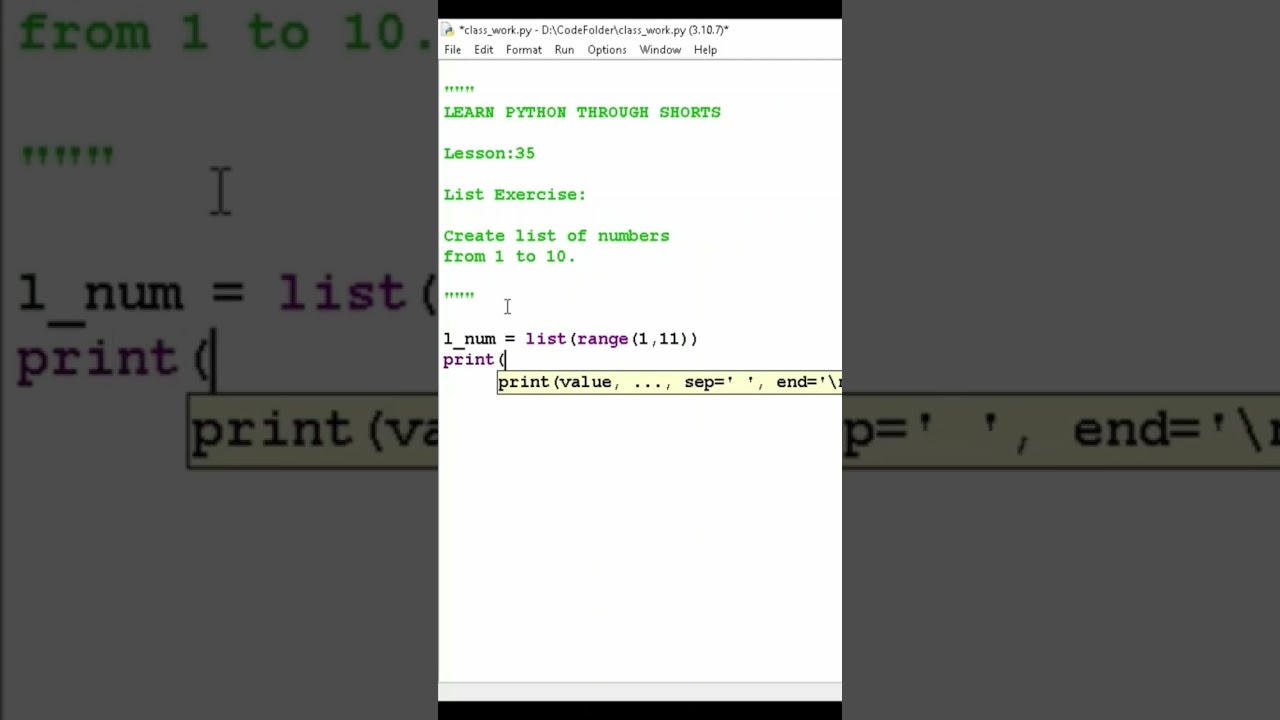 python list coding exercise for absolute beginners #shorts #python #coding #pythontricks #pythonfull