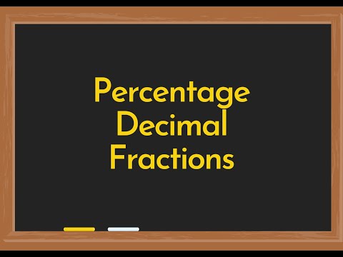 Percentage Decimal Fraction Relations