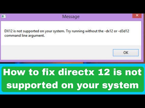 How to fix directx 12 is not supported on your system