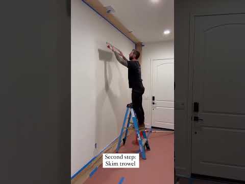 "This is how we take a textured wall and turn it into a smooth wall ✨"