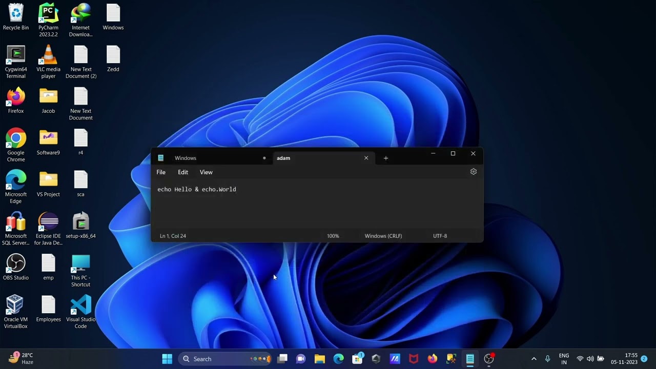 How to echo newline in Batch File