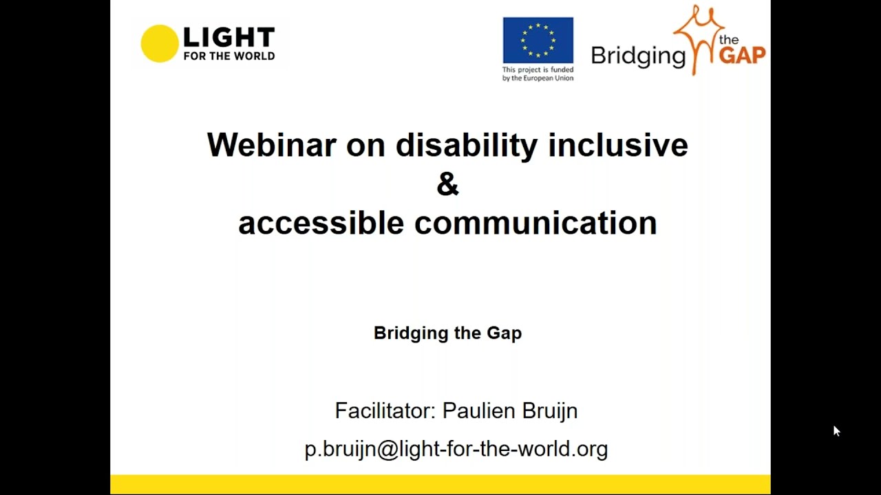 Webinar 5: Inclusive and Accessible Communication