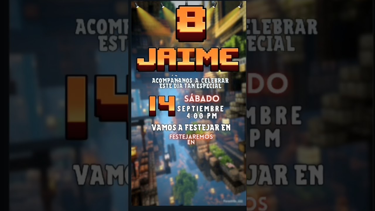 Invitación digital de Minecraft #invitacionesdeslizables #invitacionesdigitales #invitacionesenvideo