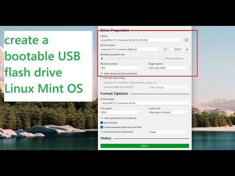 how do you create a bootable USB flash drive Linux Mint OS Linux operating system