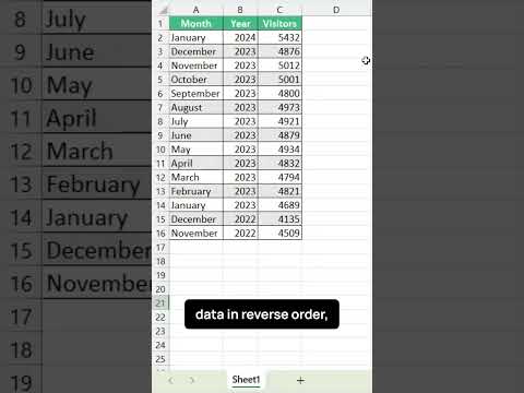 Excel Paste Data in Reverse Order #exceltips #microsoftexcel #tricks