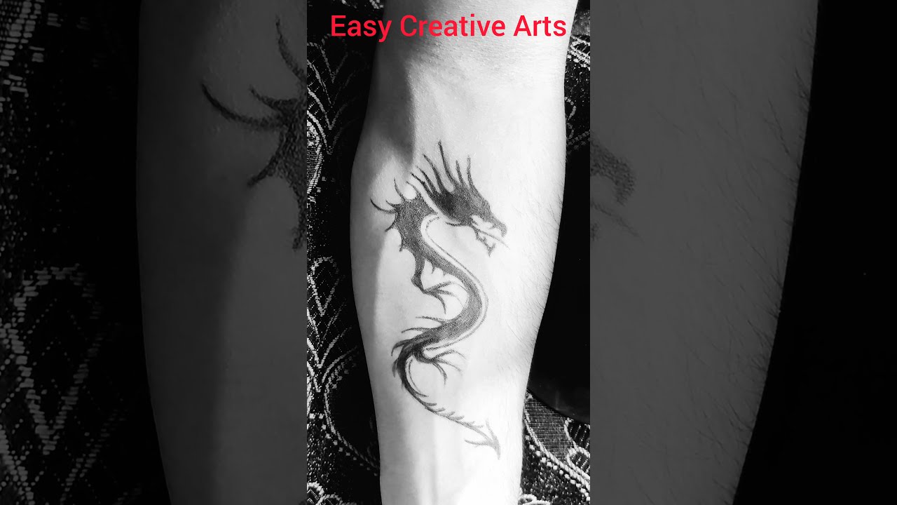 Dragon Temporary Tattoo | Dragon Tattoo Designs | Dragon Tattoo Ideas | Easy Creative Arts #shorts