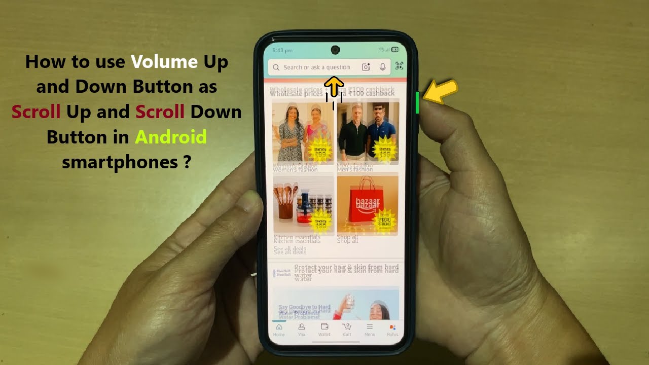 How to use Volume Up and Down Button as Scroll Up and Scroll Down Button in Android smartphones ?