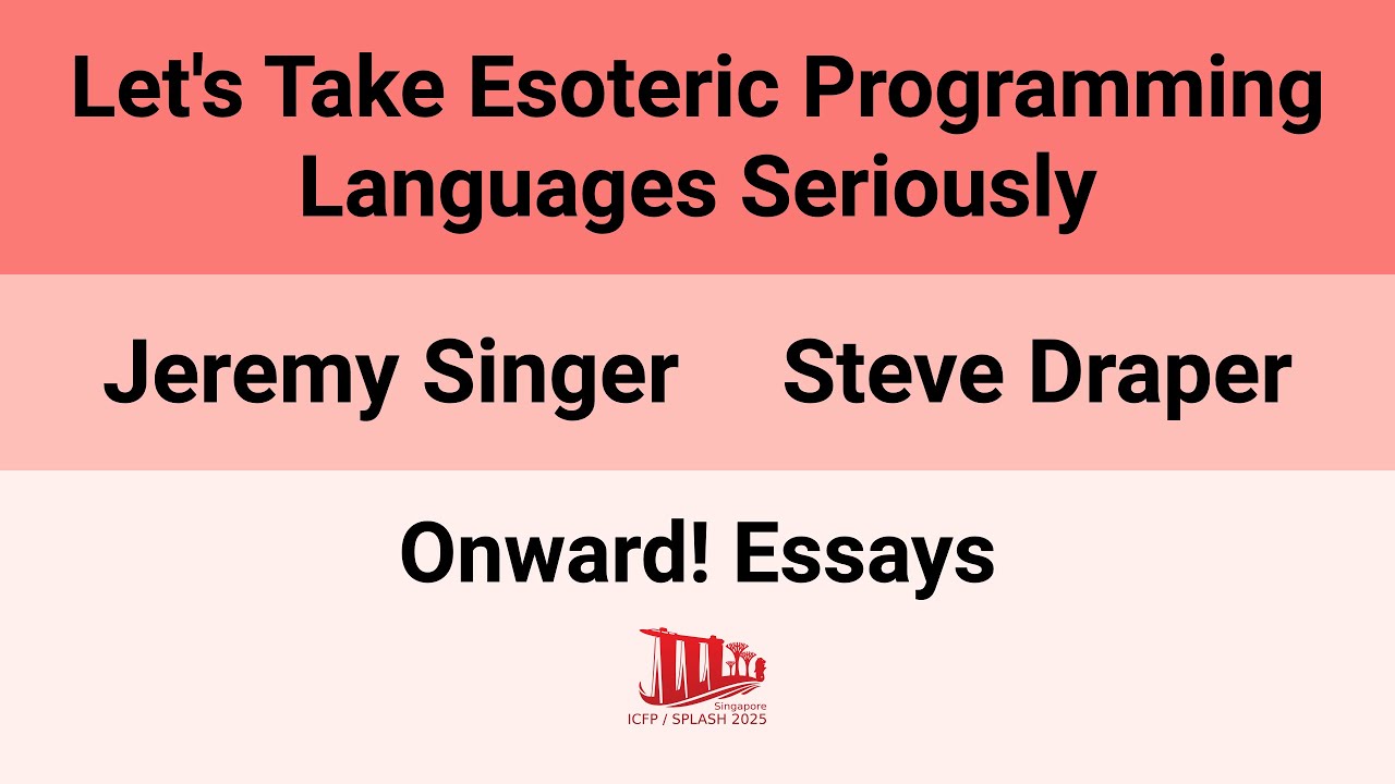 [Onward!'25] Let's Take Esoteric Programming Languages Seriously