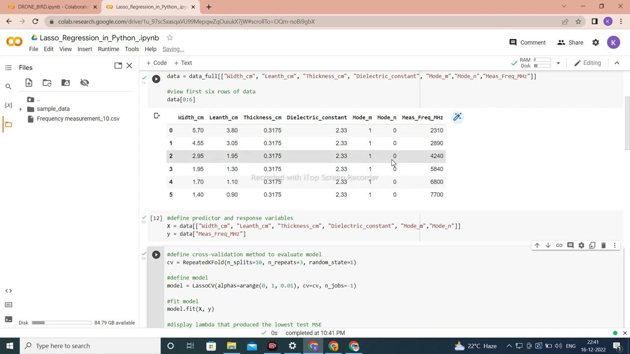 Lasso regression with python