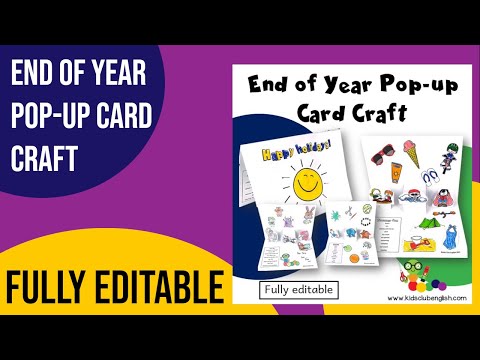 End of the Year Pop-up Card Craft - Kids Club English