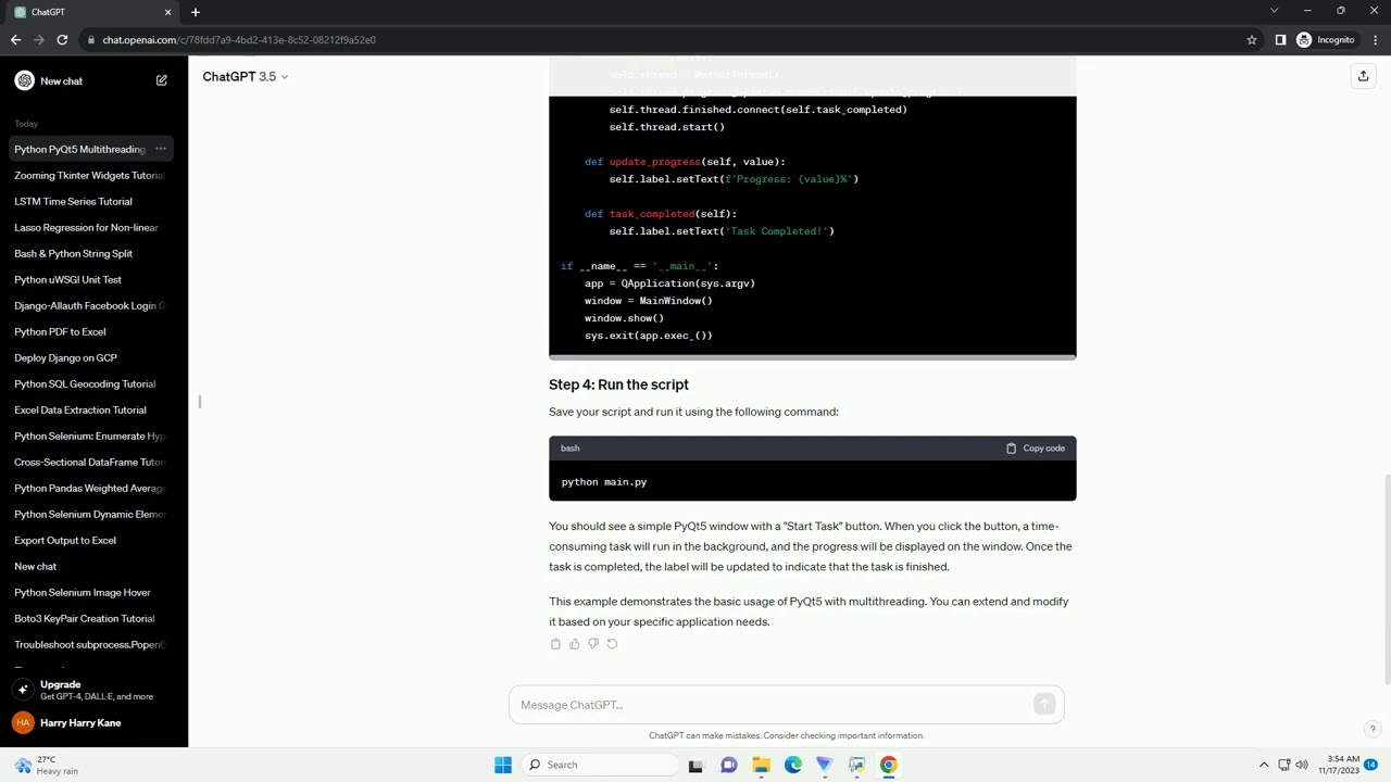 Python QT5 with MultiThreading