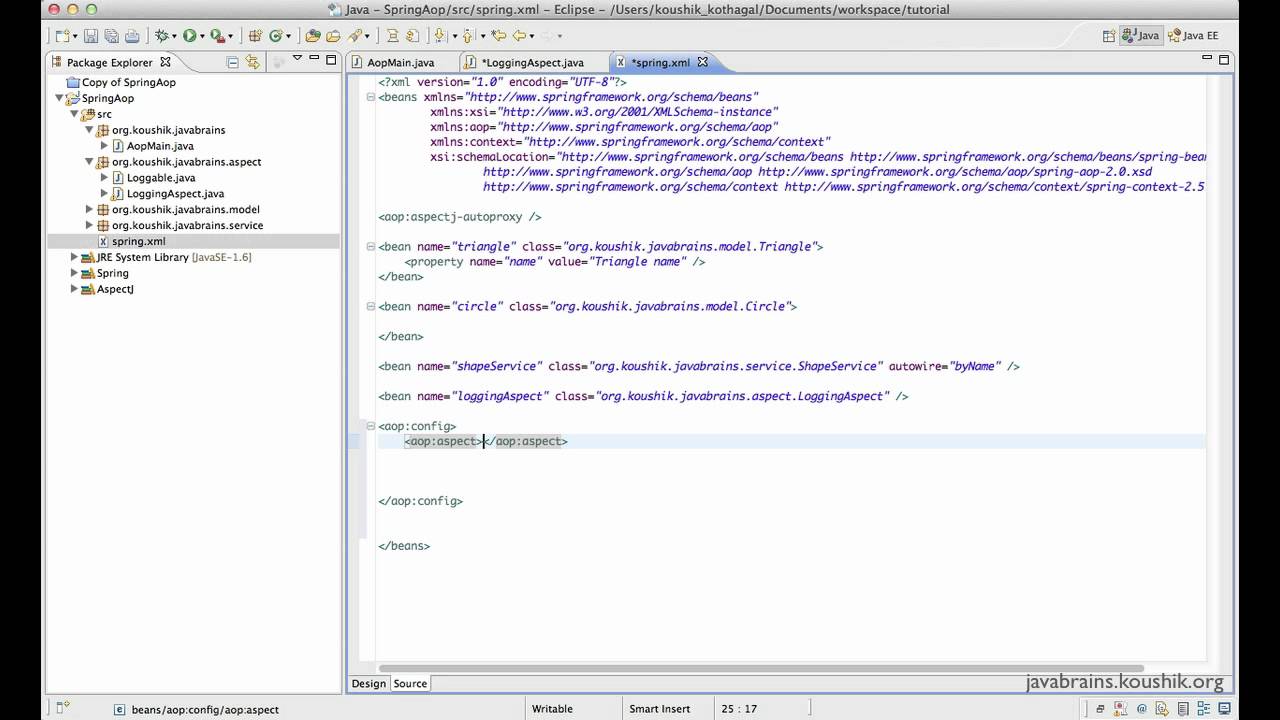 Spring Tutorial 34 - AOP XML configuration
