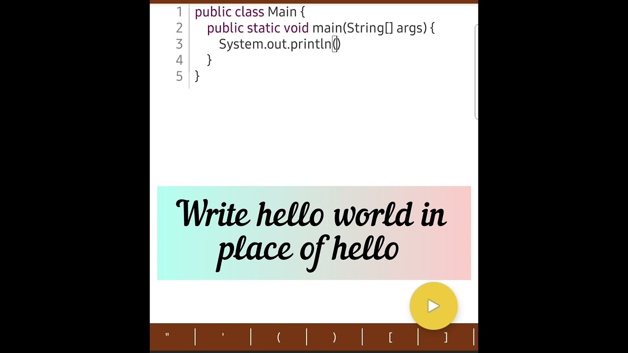 How to print hello world in java