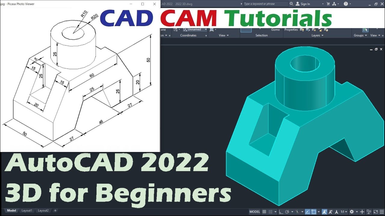 AutoCAD 2022 3D Tutorial for Beginners