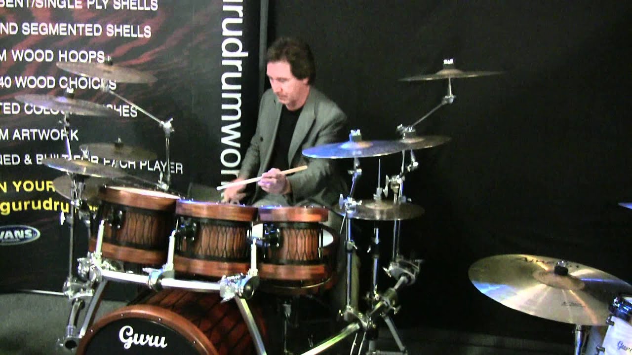 Kenny jones trying out Guru drums prototype kit