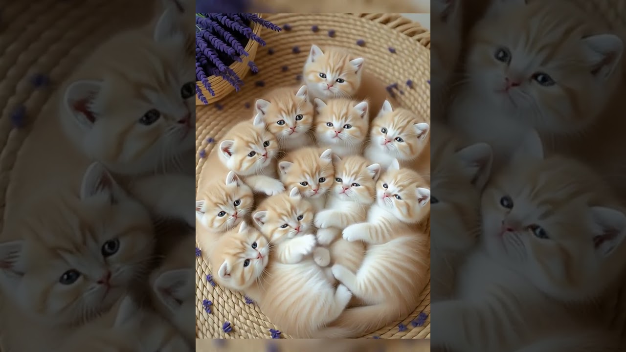Cutest Ginger Kittens Ever! | Adorable Fluffy Babies in a Cozy Basket CuteKittens#kitten#baby cat