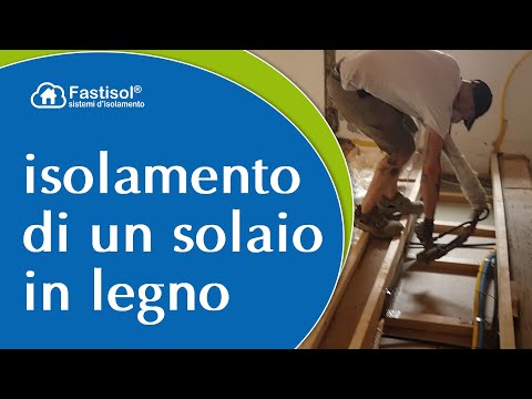 Isolamento di un solaio in legno con schiuma Canadese