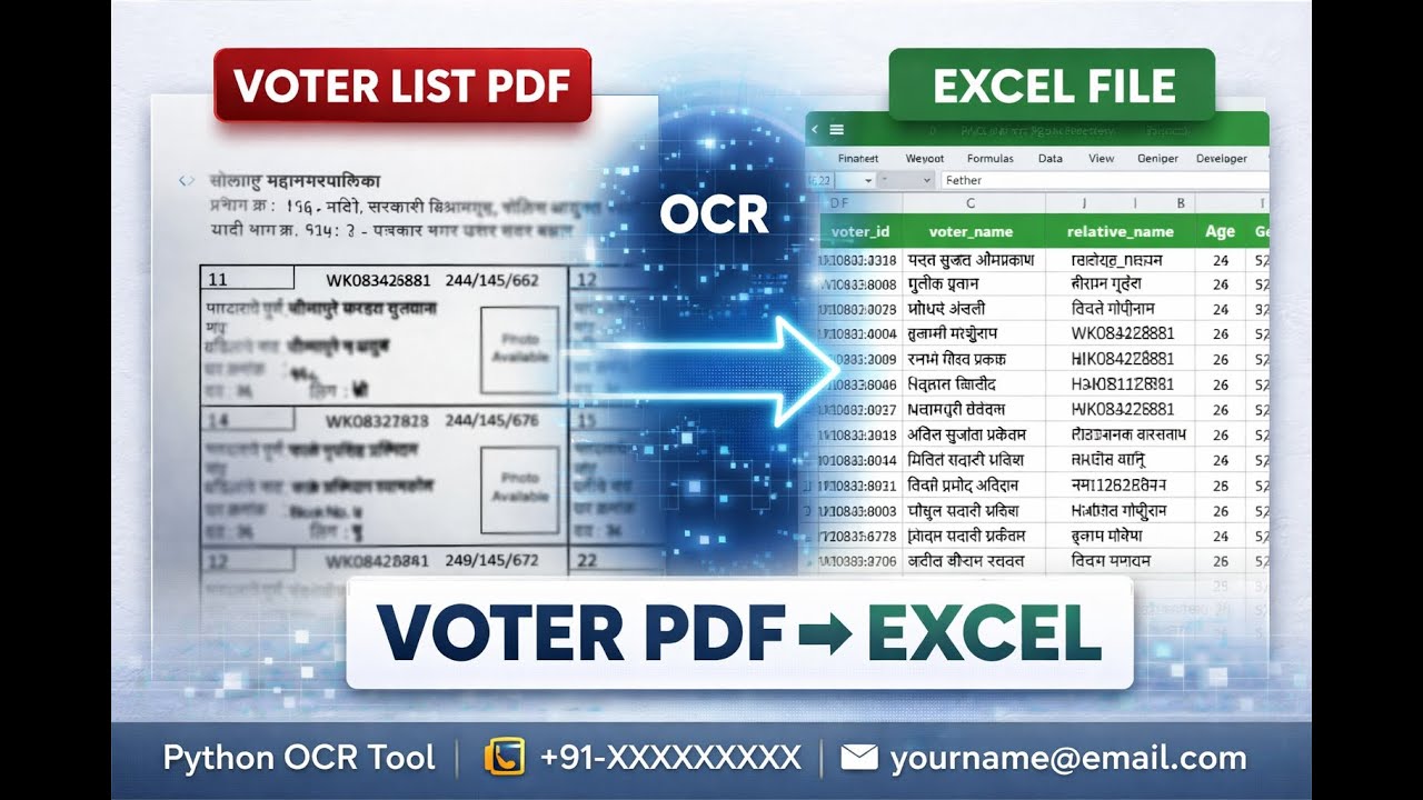 Voter List PDF To Excel | Python OCR Tool